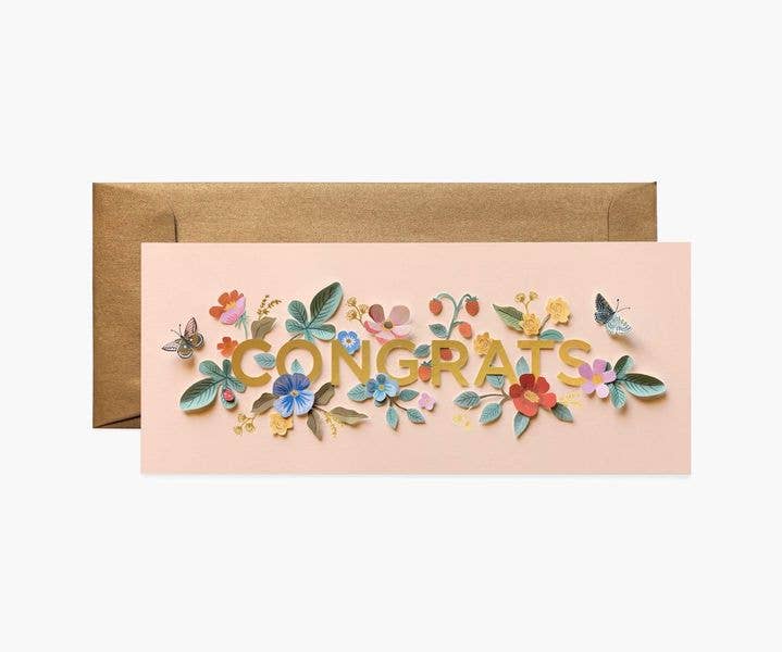 Cut Paper Congrats No. 10 Card – Olson's Flowers & Gifts